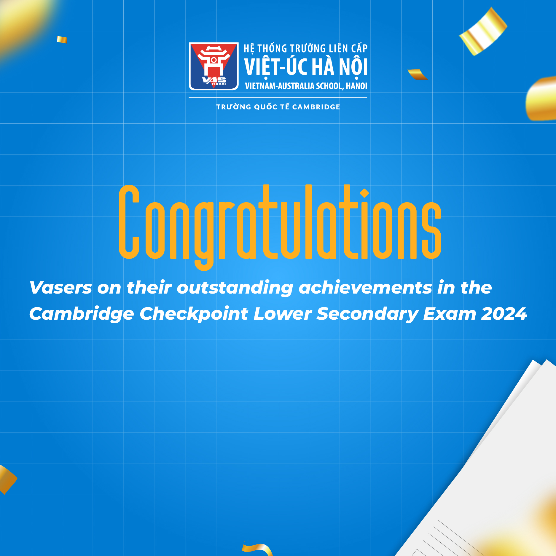 Ấn tượng kết quả thi xuất sắc của VASers trong kỳ thi Cambridge ...
